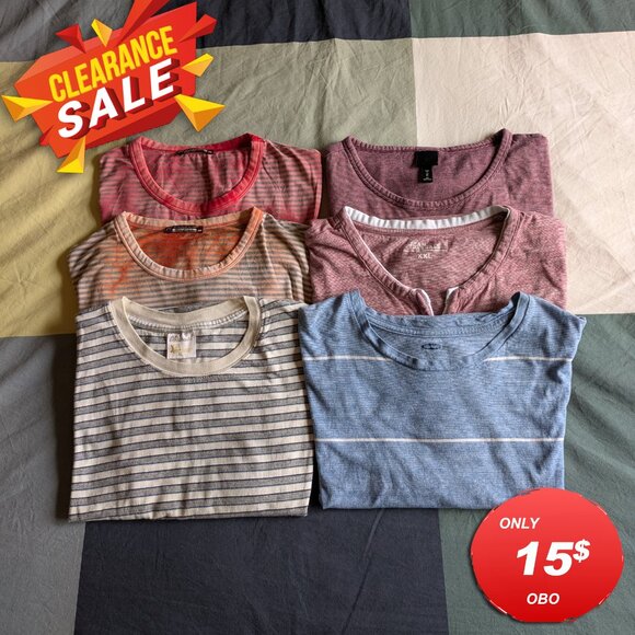 Multiples | Shirts | Multiple 6 Mens Tshirts With Stripes | Poshmark